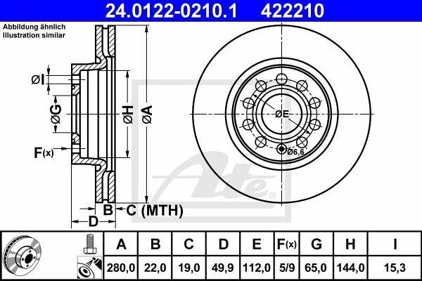 Prednji kočioni diskovi 24.0122-0210.1 - Audi A3 03-12