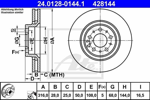 Prednji kočioni diskovi 24.0128-0144.1 - Volvo S60 00-10