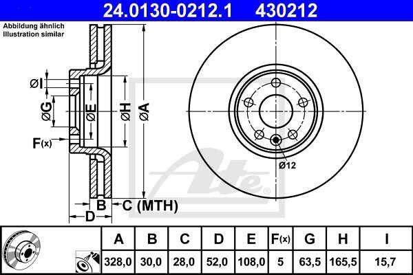 Prednji kočioni diskovi 24.0130-0212.1 - Volvo XC60 08-