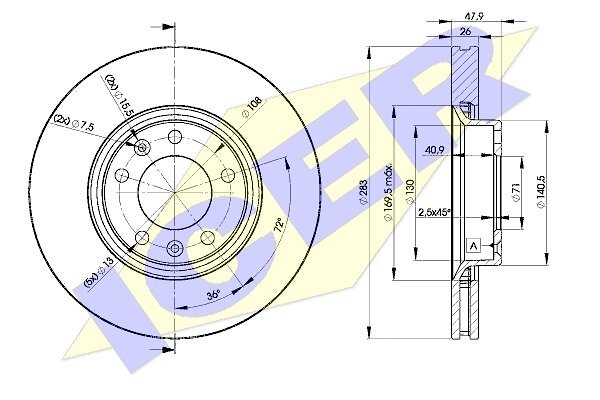 Prednji kočioni diskovi 264830 - Citroen, Peugeot
