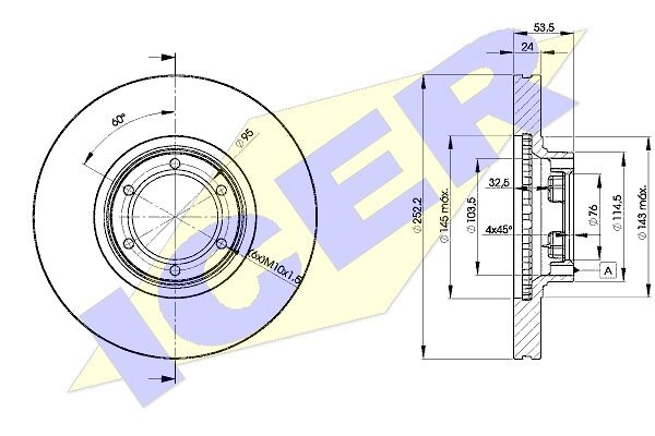 Prednji kočioni diskovi 47184 - Dacia, Renault