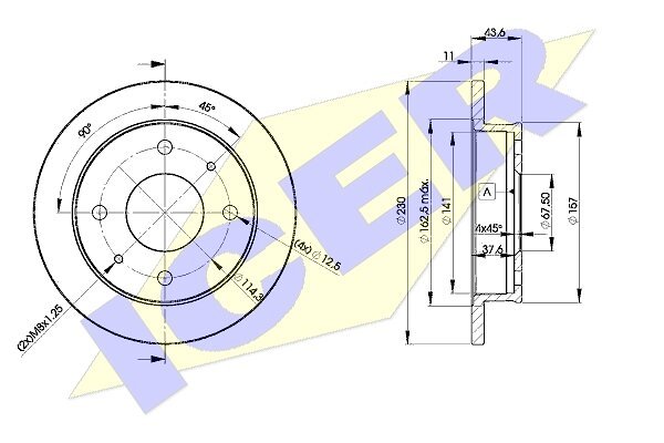 Prednji kočioni diskovi 61897 - Hyundai