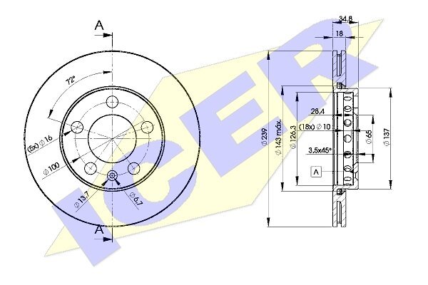 Prednji kočioni diskovi 61948 - Škoda, Volkswagen