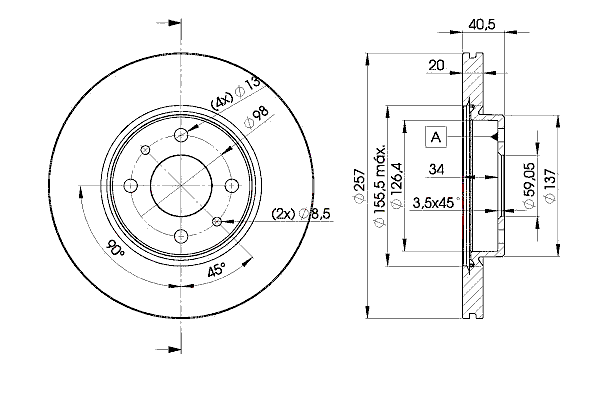 Prednji kočioni diskovi ICER - Alfa Romeo, Fiat, Lancia