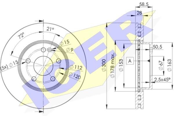 Prednji kočioni diskovi IEBD0415 - Mercedes-Benz