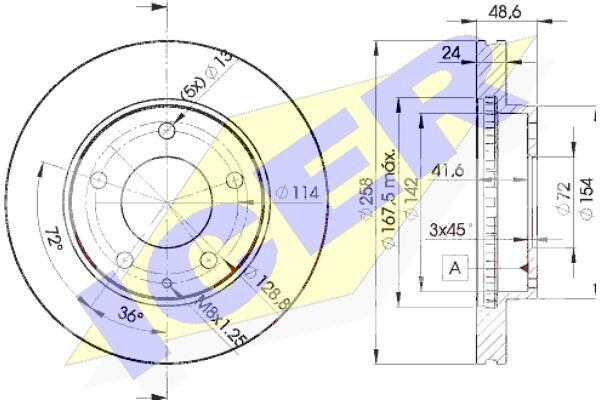 Prednji kočioni diskovi IEBD3258 - Mazda 626 88-02