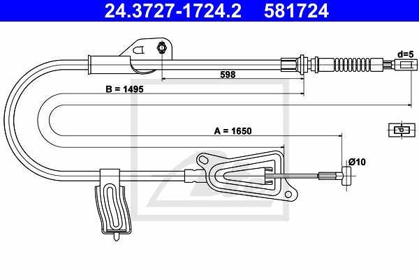 Sajla ručne kočnice 24.3727-1724.2 - Nissan Almera 00-06