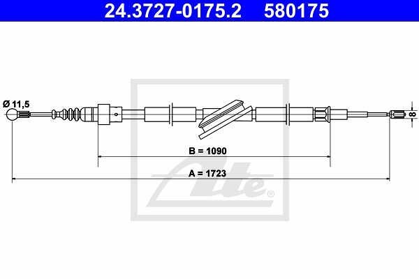 Sajla ručne kočnice Audi A3 96-03, pozadi, 1732mm