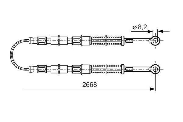 Sajla ručne kočnice Autobianchi Y10 85-95, pozadi, 2690mm