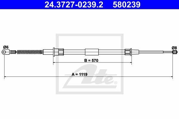 Sajla ručne kočnice BMW Serije 7 (E38) 94-01,1119mm