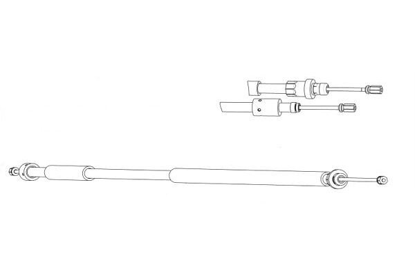 Sajla ručne kočnice Citroen Berlingo 96-12, pozadi, desno, 1820/1550 mm