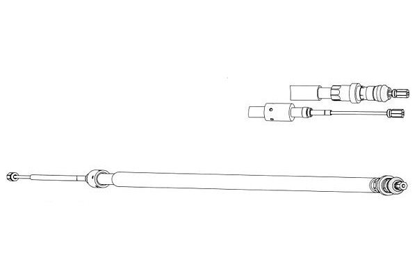 Sajla ručne kočnice Citroen C3 02-12, pozadi, 1788/1004 mm