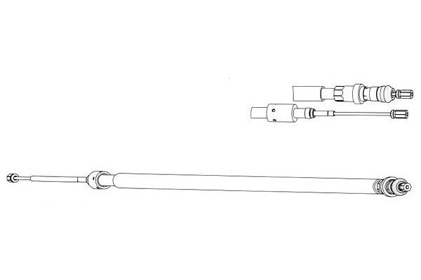Sajla ručne kočnice Citroen C3 02-12, pozadi, 1788/1004 mm