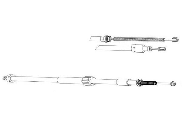 Sajla ručne kočnice Citroen ZX 93-98, pozadi, desno, 1520mm