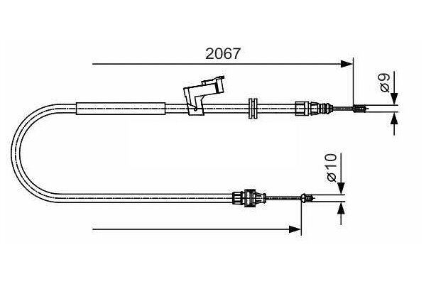 Sajla ručne kočnice Ford Galaxy 06-, pozadi, desno, 2067/1854 mm