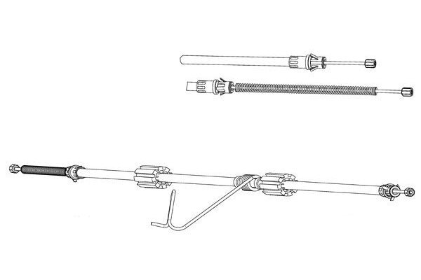Sajla ručne kočnice Ford Transit 00-06, pozadi levo, 1528/1238 mm