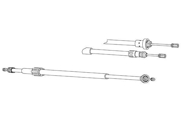 Sajla ručne kočnice Renault Clio 05-, pozadi, levo, 1323/1210 mm