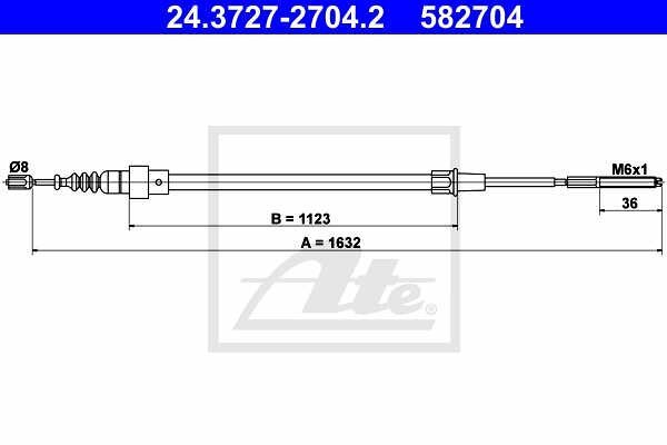 Sajla ručne kočnice Seat Cordoba 93-99, pozadi, 1625/1120 mm