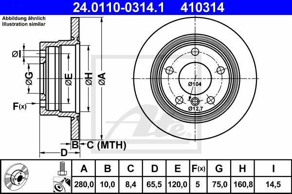 Zadnje disk kočnice 24.0110-0314.1 - BMW Serije 1 (E81) 06-11