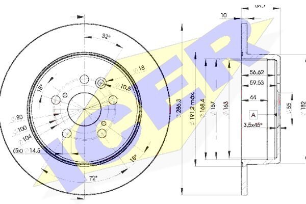 Zadnje disk kočnice IEBD0430 - Toyota Avensis 97-03