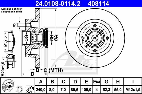 Zadnje disk kočnice24.0108-0114.2 - Renault Wind 10-