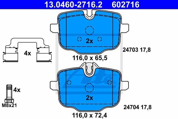 Zadnje kočione obloge 13.0460-2716.2 - BMW Serija 5, 6