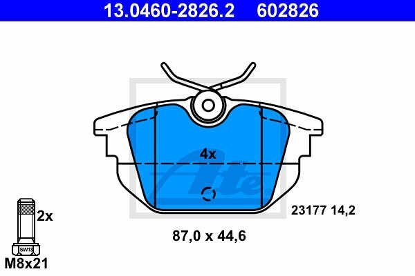 Zadnje kočione obloge 13.0460-2826.2 - Alfa Romeo, Fiat