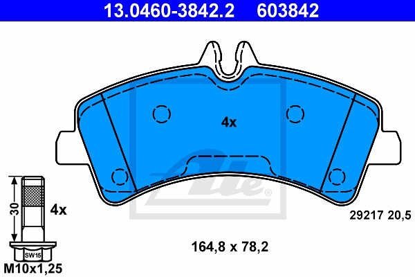 Zadnje kočione obloge 13.0460-3842.2 - Mercedes-Benz, Volkswagen