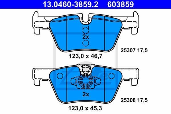 Zadnje kočione obloge 13.0460-3859.2 - BMW Serija 1, 3