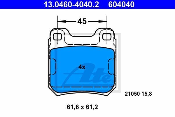 Zadnje kočione obloge 13.0460-4040.2 - Opel, Saab