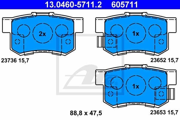 Zadnje kočione obloge 13.0460-5711.2 - Honda