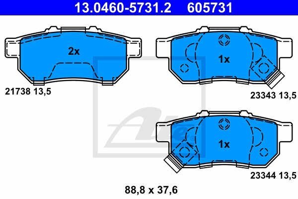 Zadnje kočione obloge 13.0460-5731.2 - Honda, Rover