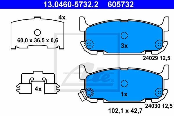 Zadnje kočione obloge 13.0460-5732.2 - Mazda MX5 98-05