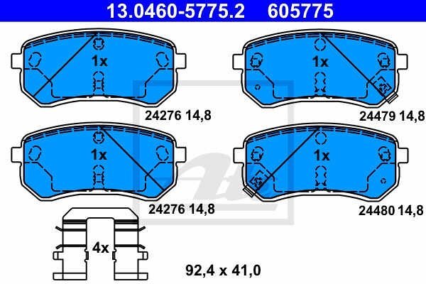 Zadnje kočione obloge 13.0460-5775.2 - Hyundai, Kia