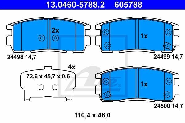 Zadnje kočione obloge 13.0460-5788.2 - Opel Antara 06-