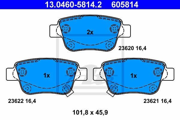 Zadnje kočione obloge 13.0460-5814.2 - Toyota