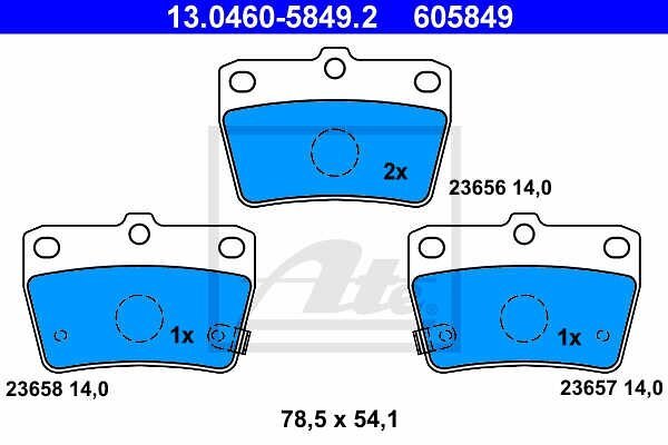 Zadnje kočione obloge 13.0460-5849.2 - Toyota Rav4 00-06