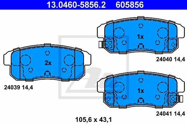 Zadnje kočione obloge 13.0460-5856.2 - Suzuki Ignis