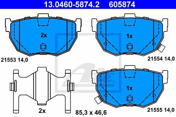 Zadnje kočione obloge 13.0460-5874.2 - Hyundai, Kia