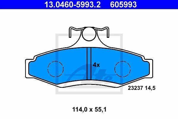 Zadnje kočione obloge 13.0460-5993.2 - Daewoo