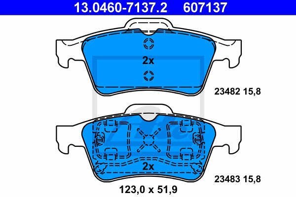 Zadnje kočione obloge 13.0460-7137.2 - Nissan, Opel, Renault