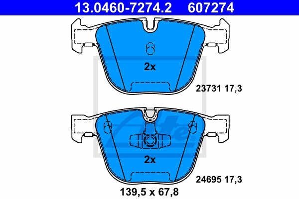 Zadnje kočione obloge 13.0460-7274.2 - BMW Serija 5, 7