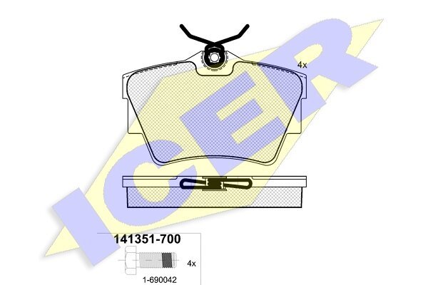 Zadnje kočione obloge IE141351-700 - Nissan, Opel, Renault