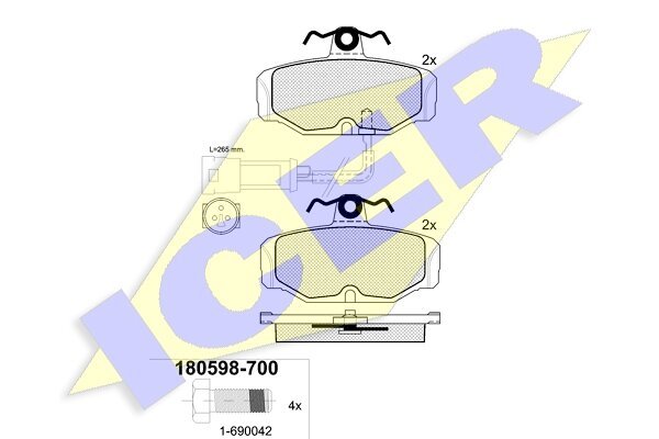 Zadnje kočione obloge IE180696-700 - Ford Scorpio -95