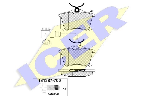 Zadnje kočione obloge IE181387-700 - Ford, Seat, Volkswagen