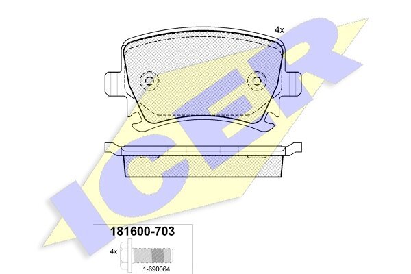 Zadnje kočione pakne 61545 - Volkswagen