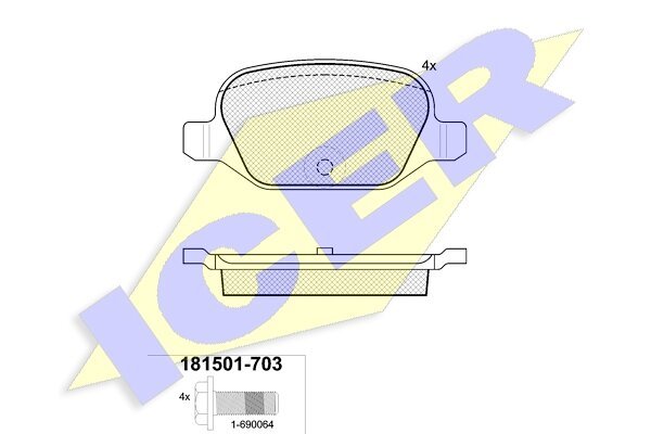 Zadnje kočione pakne 61744 - Fiat, Lancia