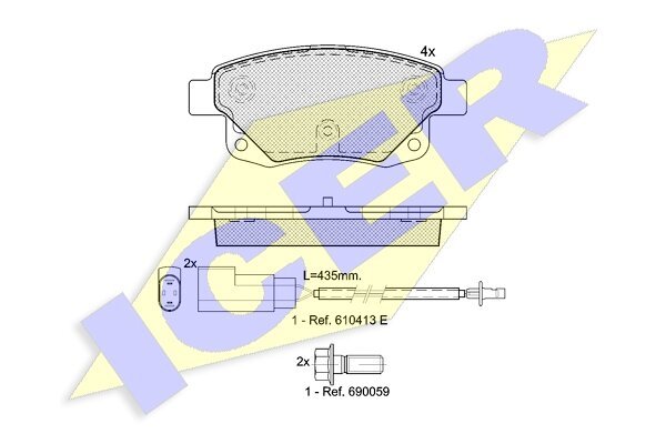 Zadnje kočione pakne 80647 - Ford