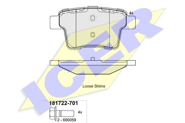 Zadnje kočione pakne 81763 - Ford