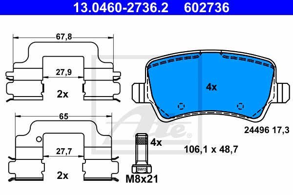 Zadnje kočione pločice 13.0460-2736.2 - Volvo